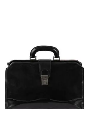 TIME RESISTANCE Small Leather Doctor Bag In David Copperfield - Black