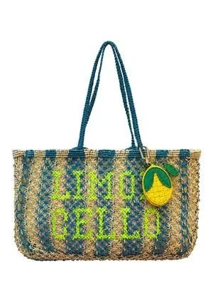 LILLY LOVES Limonchello Jute Bag With Charm - Blue