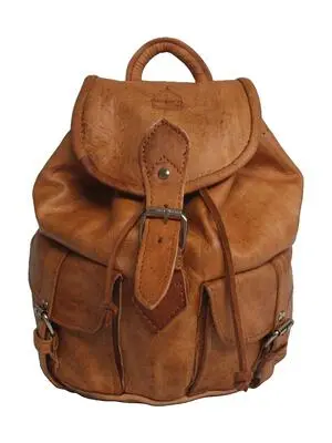 BERBER LEATHER Neutrals / The Larache Small Rucksack In Tan - Brown