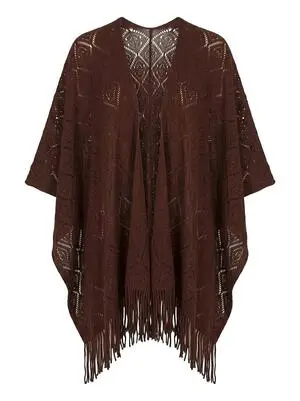 JAMES LAKELAND Pointelle Knit Kaftan - Brown