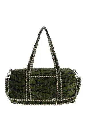 CYC Green / Black The Tiger Velvet Weekender In Green Green/black