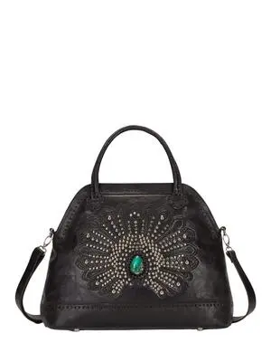 JODI LEE Mini Queen Peacock Bag - Black