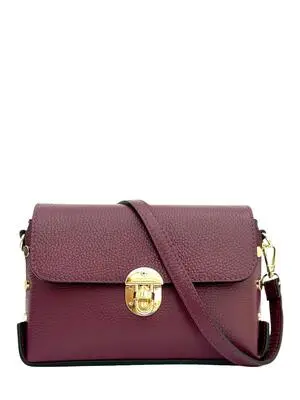 APATCHY LONDON The Bloxsome Plum Leather Crossbody Bag Red