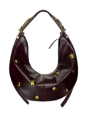 INDIGOLUSH Maxi Hobo Studded Gilded Lure Black Cherry Red