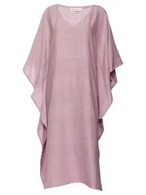 HERITAGEMODA Lavender Handwoven Cotton Kaftan Dress - Pink