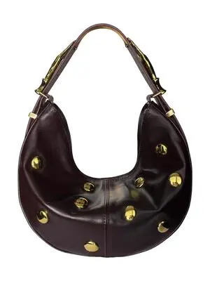 INDIGOLUSH Studded Gilded Hobo Bag - Red
