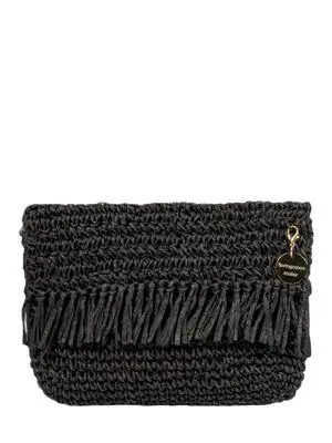 SPRINGMOONATELIER Mini Paper String Crocket Handbag - Black