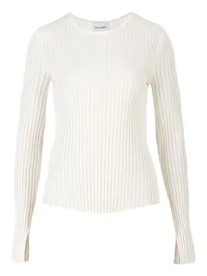 SALANIDA Brera Ribbed Long-sleeve Top - White