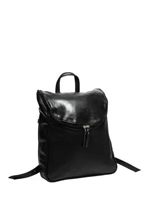 HIDES LEATHER CO. Minimal Handmade Leather Backpack Kelly - Black