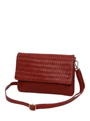 HIDES LEATHER CO. Handcrafted Leather Crossbody Charm, Adjustable Wristlet For Phone, Passport & Essentials - Red