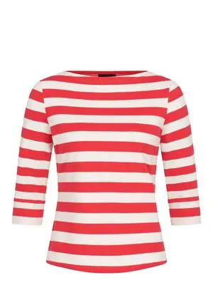 MARIANNA DÉRI White / Red Top With Boat Neckline Red Striped - White/red