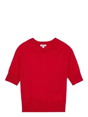 REISS Suzzie Merino-wool T-shirt - Red