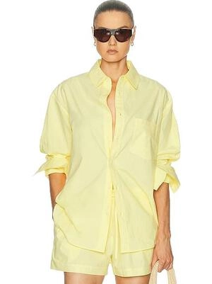 Matteau Relaxed Button Down Top - Limoncello