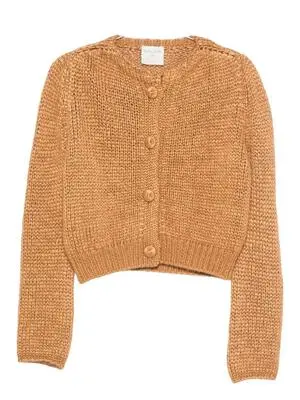 FORTE_FORTE Cashmere Blend Kitted Cardigan - Yellow