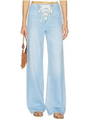 MOTHER The Laced Up Smoothie Sneak Jeans In . Also - Blue