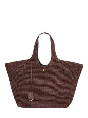 ANINE BING Lili Tote Raphia Bag - Brown