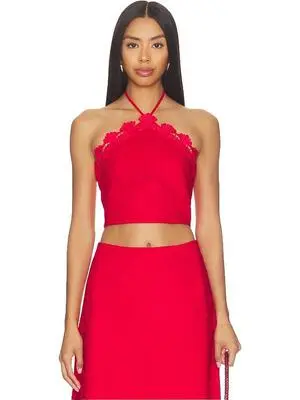 ELLIATT Giovanna Halter Neck Top In . Also - Red
