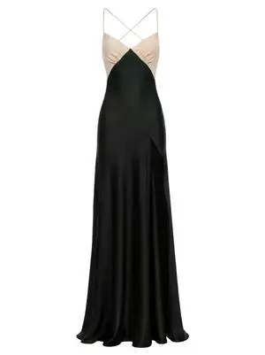 ROSERRY Seville Two-tone Backless Maxi Dress - Black