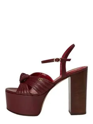 Valentino Garavani Vlogo Signature Knotted Platform Sandals - Red