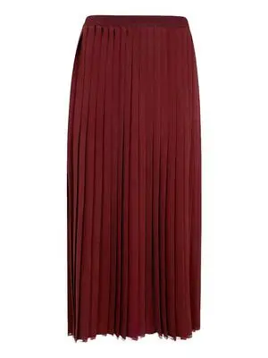 TWINSET Pleated Logo-waistband Midi Skirt - Brown