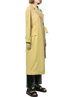 Alberta Ferretti Wrap-over Silk Trench Coat - Neutrals