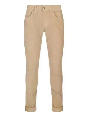 DONDUP Corduroy Logo-plaque Trousers - Neutrals
