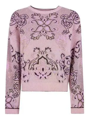 TWINSET Jacquard-knit Wool Sweater - Pink