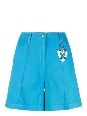 Moschino Logo Charm Wide-leg Shorts - Blue