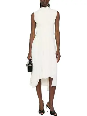 Victoria Beckham Gerogette Midi Dress - Neutrals