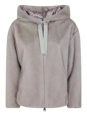Herno Hooded Faux-fur Jacket - Neutrals