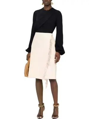 Stella McCartney Fringed Wrap Skirt - Neutrals