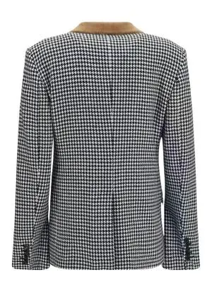TOM FORD Houndstooth Long-sleeve Blazer - Black