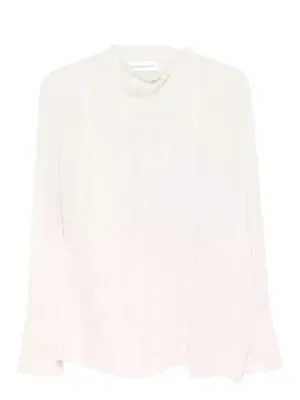 Victoria Beckham Gerogette Draped-collar Blouse - Neutrals