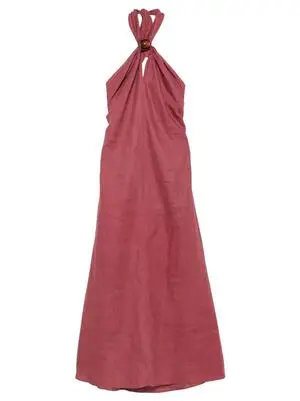 Faithfull The Brand Lourdes Halterneck Maxi Dress - Red