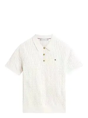 Tommy Hilfiger Cable-knit Polo Shirt - Neutrals