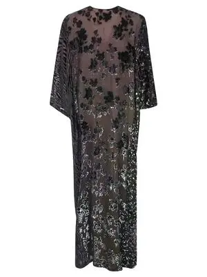 PIERRE-LOUIS MASCIA Patchwork-pattern Burnout-effect Maxi Dress - Black