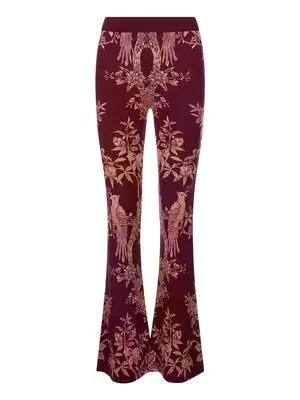 Etro Jacquard-knit Flared Trousers - Red