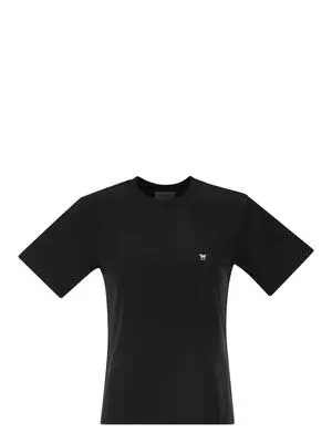 Max Mara Embroidered-logo Straight-fit T-shirt - Black