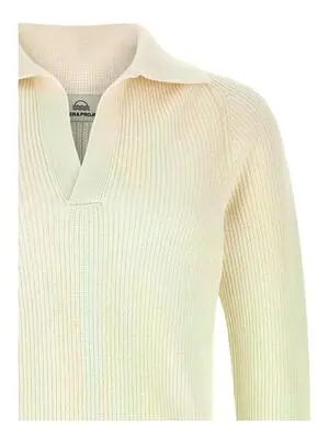 RIVIERA Ribbed Polo Sweater - Neutrals