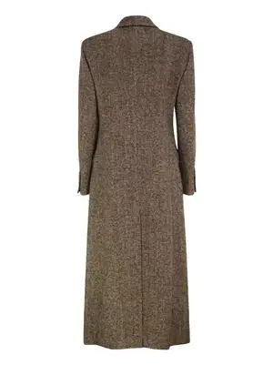 Brunello Cucinelli Double-breasted Herringbone Coat - Brown