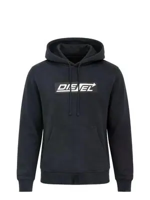 DIESEL® Logo-print Brushed Hoodie - Blue
