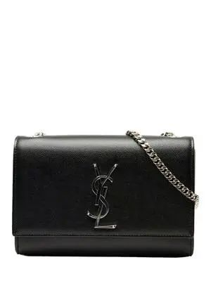 Saint Laurent 2018 Small Grain De Poudre Monogram Kate Crossbody Bag - Black