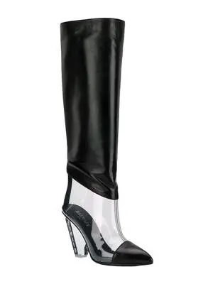 Balmain Pvc Knee High Boots - Black