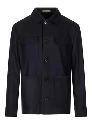 Corneliani Button-up Multi-pocket Jacket - Blue
