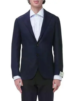 LUIGI BORRELLI Single-breasted Wool Blazer - Blue