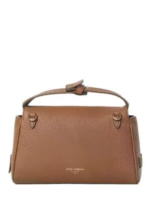 Dolce & Gabbana Vittoria Logo-plaque Leather Tote Bag - Brown