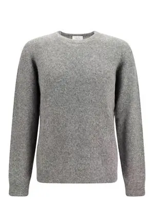 ROBERTO COLLINA Ribbed-trim Long-sleeve Sweater - Grey