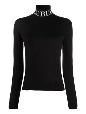 Iceberg Logo Intarsia Virgin Wool Jumper - Black