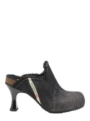 DIESEL® D-woodstock 78mm Denim Mules - Black