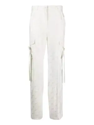 BLUGIRL Straight-leg Logo-print Trousers - Neutrals